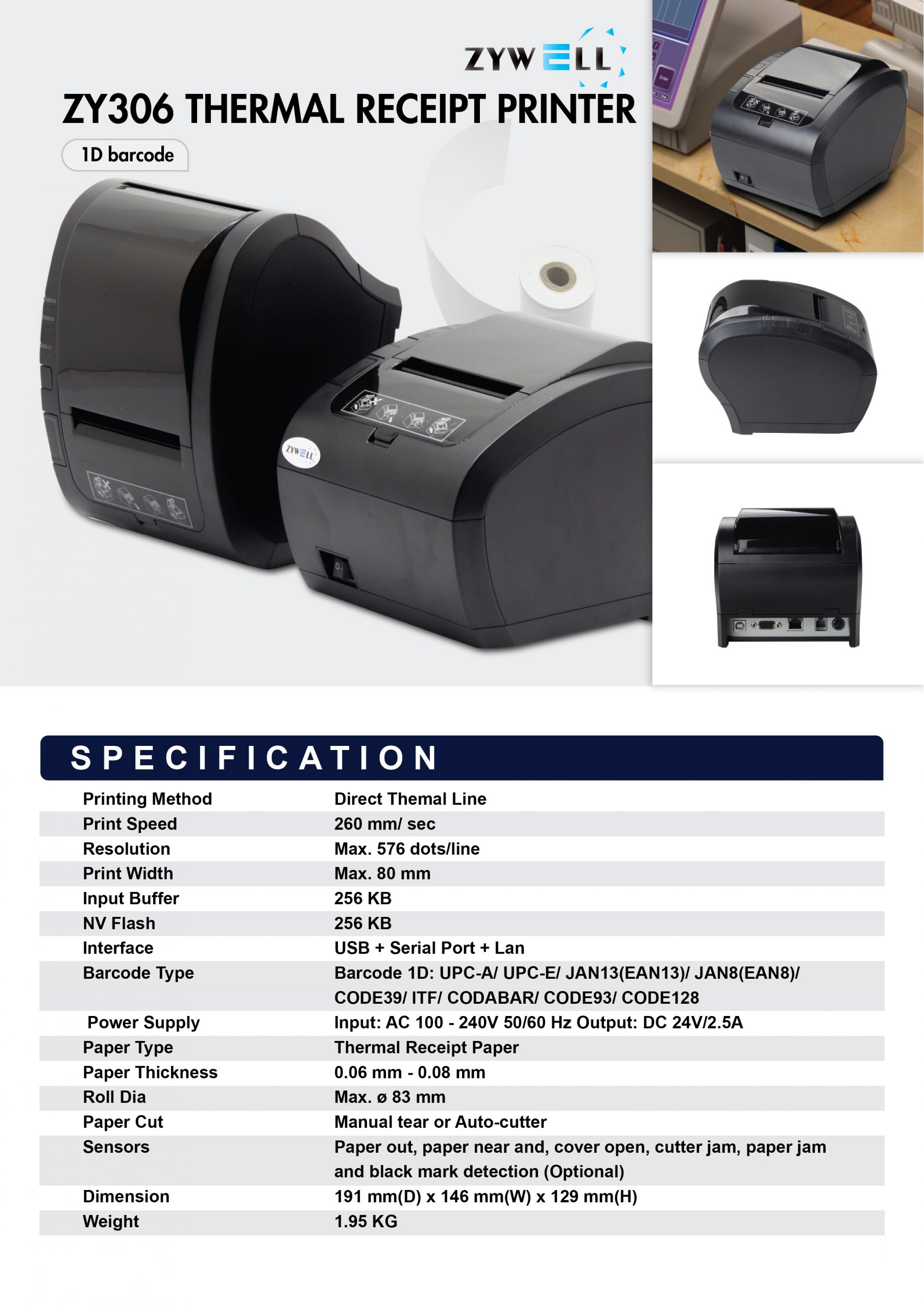 ZYWELL-ZY306-Pos Printer